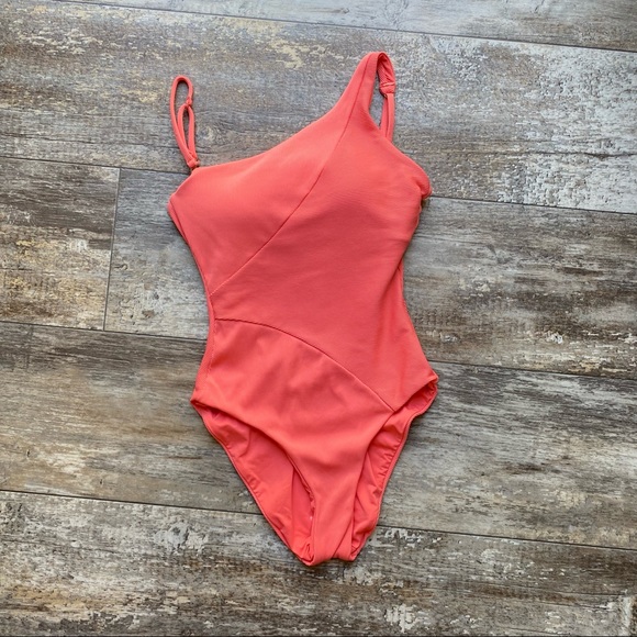 BECCA | Swim | Becca Fine Line Ribbed Adeline One Shoulder One Piece ...